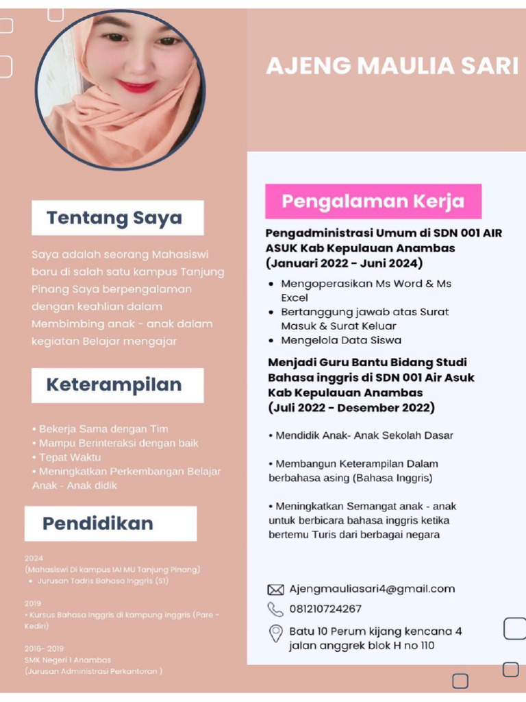 CV Ajeng Maulia Sari | PDF