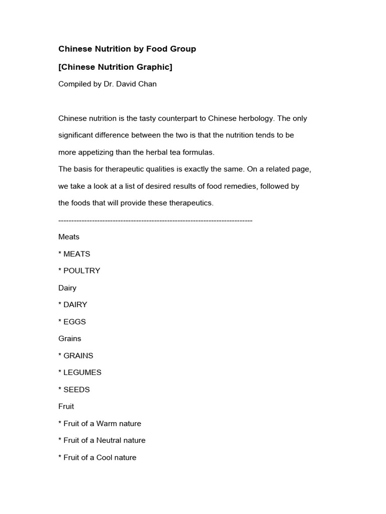 Chinese Nutrition: Food Group Guide | PDF | Foods | Chinese Cuisine