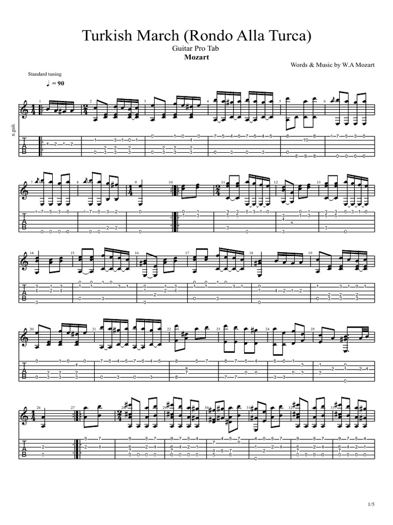 Turkish March (Rondo Alla Turca) | PDF | Sonata | Compositions