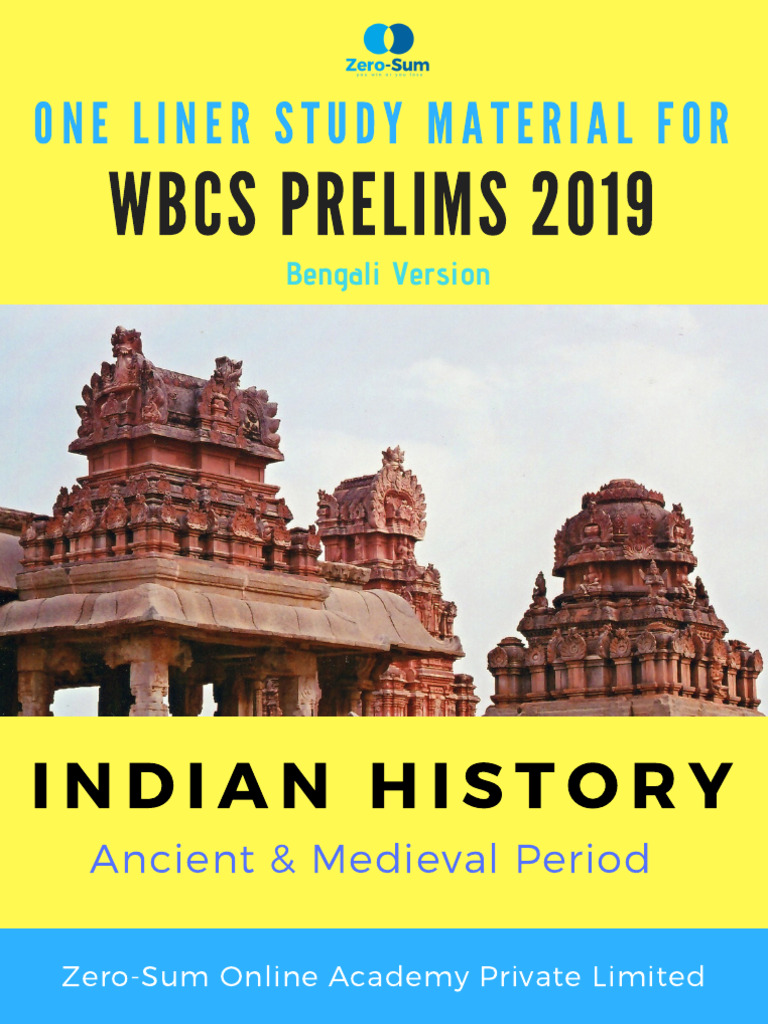 Indian History Zero Sums Wbcs Prelims 2019 | PDF