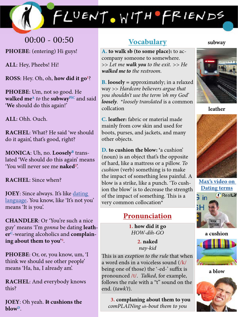 S1E3 - The One With The Thumb | PDF | Stress (Linguistics) | Friends