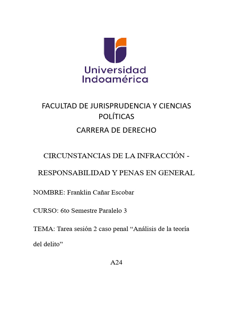 Tarea 2-Franklin Cañar Escobar-Circunstancias de La Infraccion | PDF ...