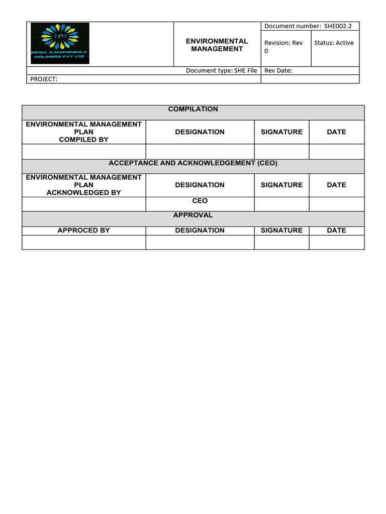 Environmental Management Plan Overview | PDF | Road | Waste