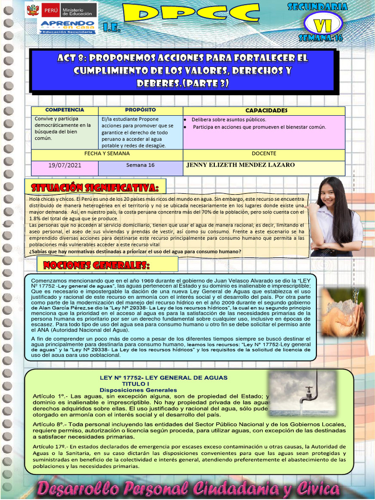 1º2º ACT 5 DPCC SEM 16 | PDF | Agua