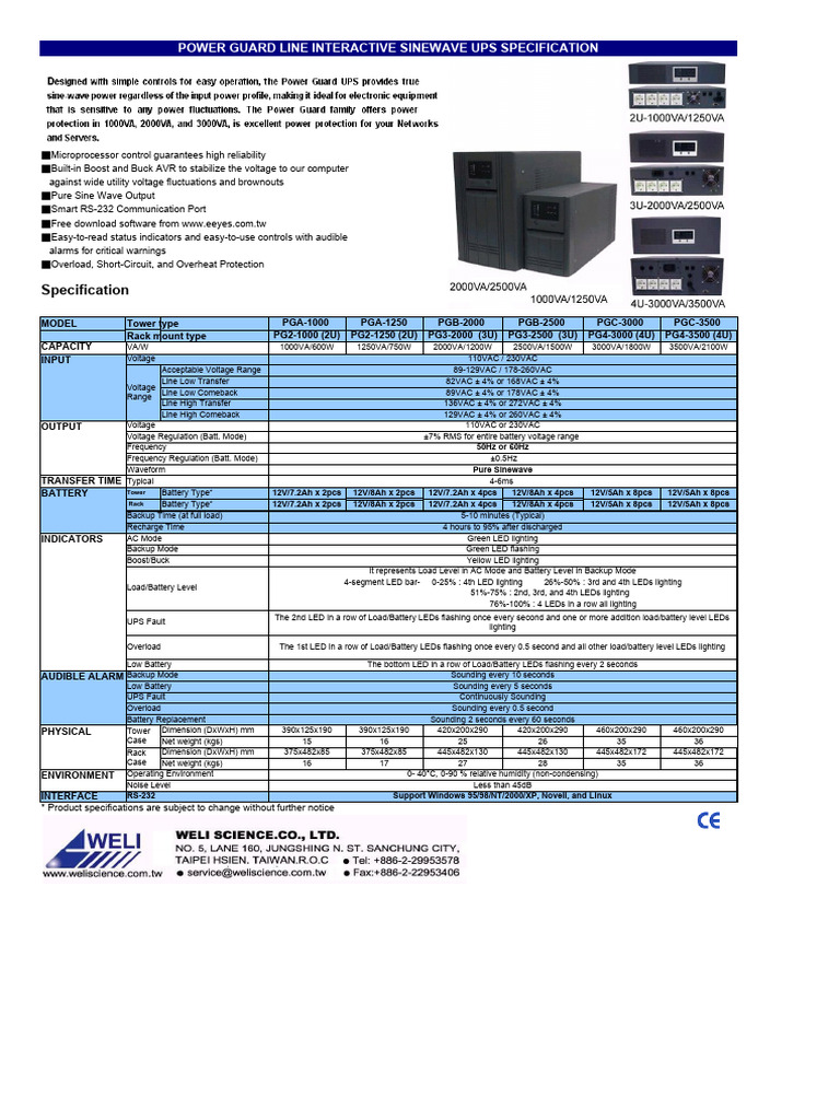 Power Guard 1200VA UPS Specifications | PDF | Light Emitting Diode ...
