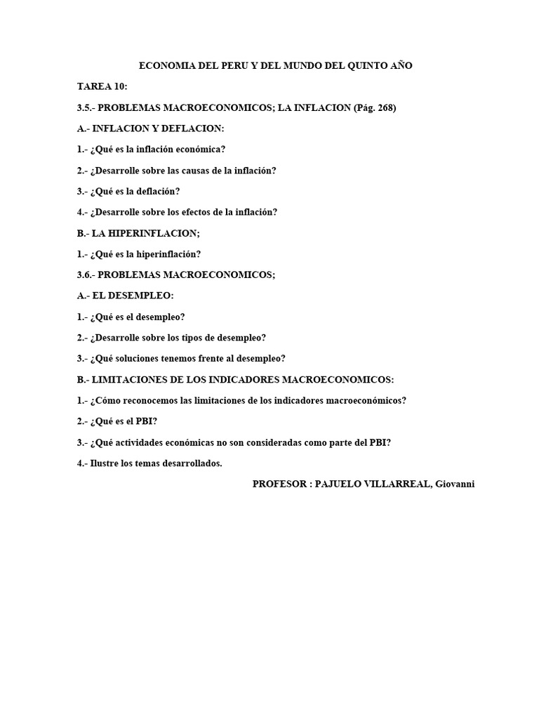 Tarea 10 Quinto Año | PDF | Finanzas y dinero