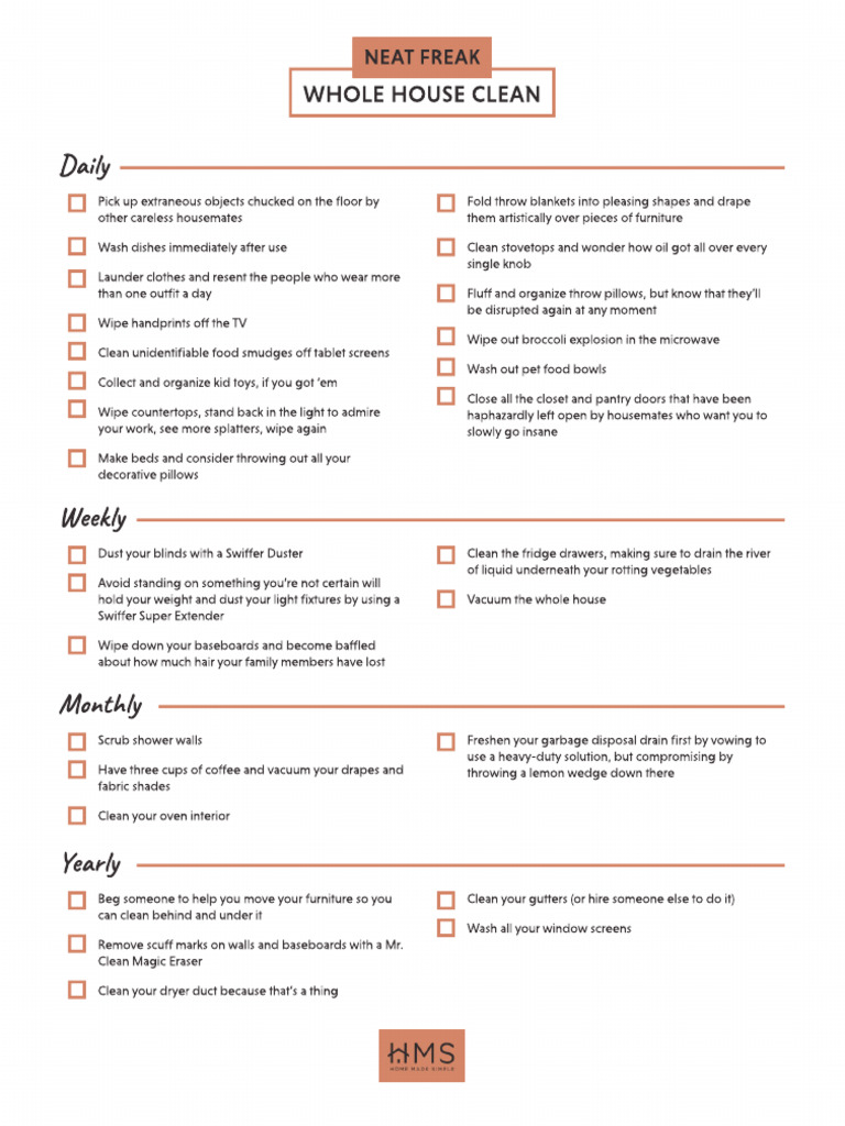 Cleaning Schedule | PDF