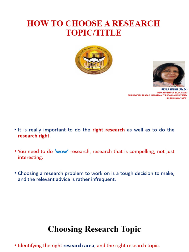Research Topic Selection Guide | PDF | Brainstorming | Cognition