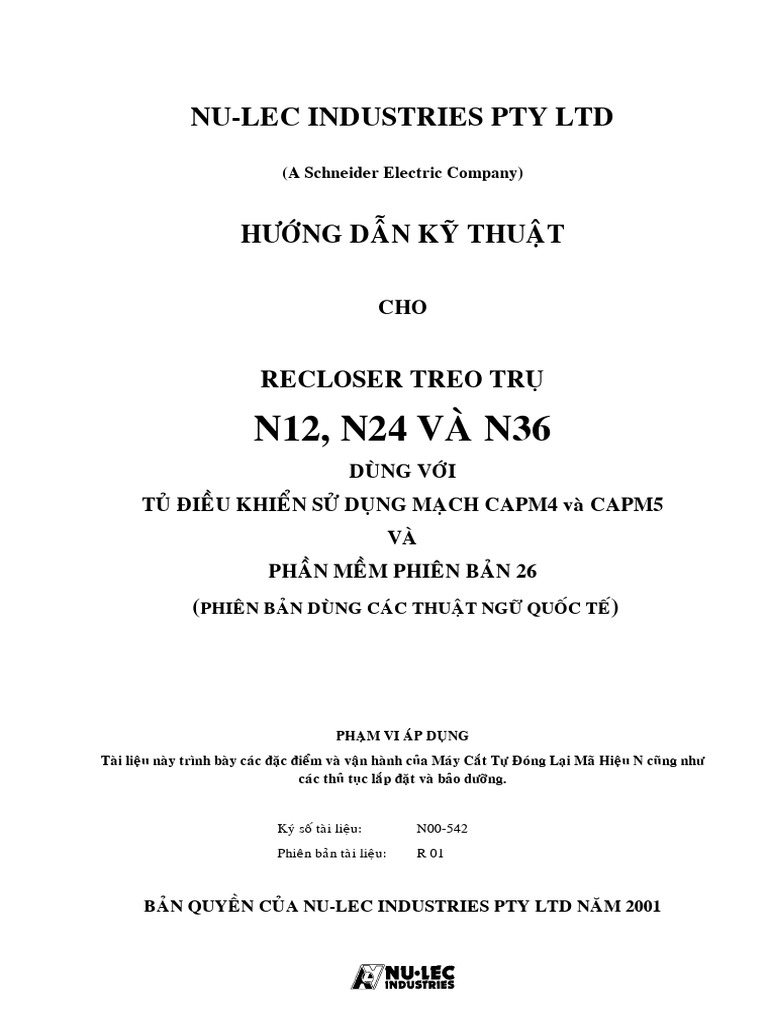 Huong Dan Su Dung Recloser Nu-Lec | PDF