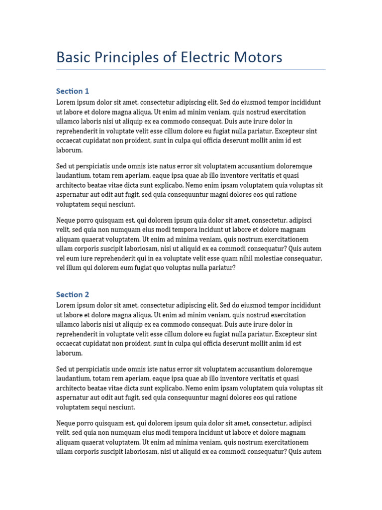 Basic Principles of Electric Motors | PDF