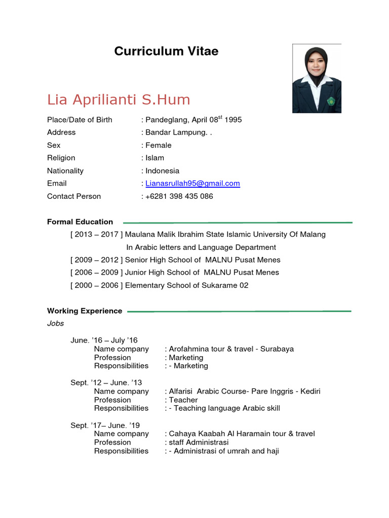 CV LIA APRILIANTI | PDF