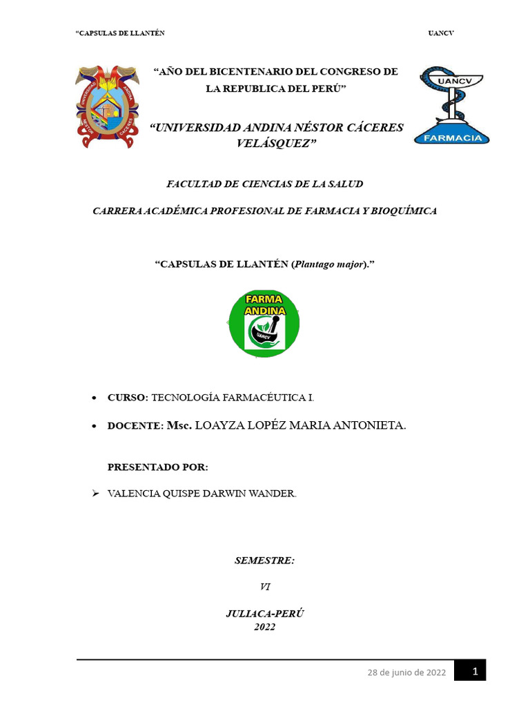 2.MONOGRAFIA FINAL IMPRIMIR | PDF | Antiinflamatorio | Plantas medicinales