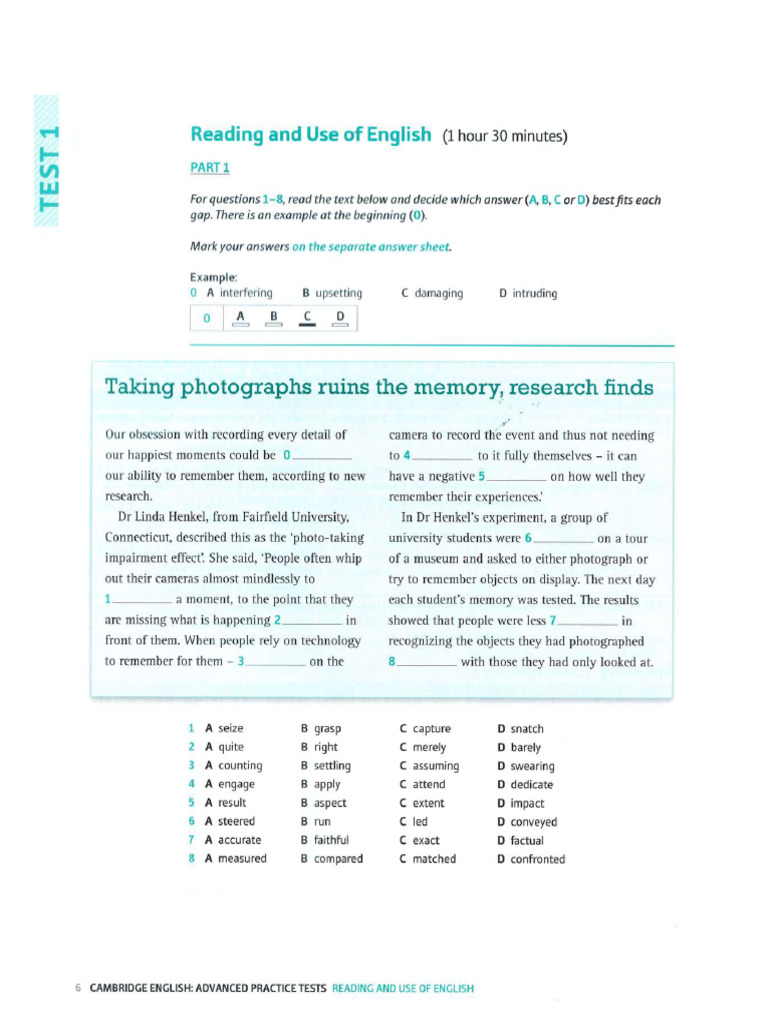CAE Practice READING PAPER | PDF
