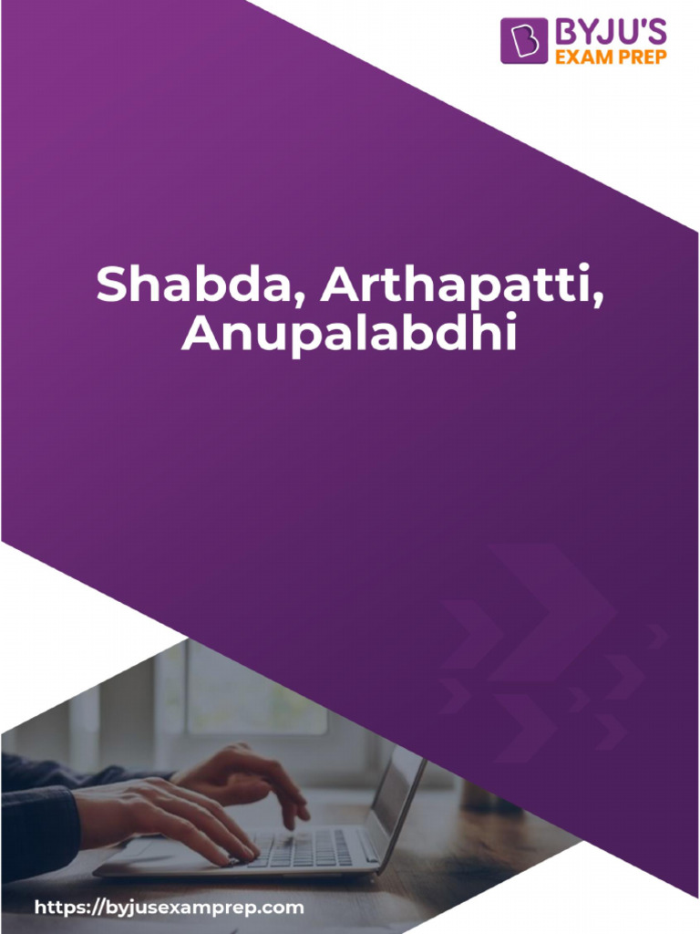 Shabda Arthapatti Anupalabdhi e 221661258616928 | PDF | Knowledge | Perception