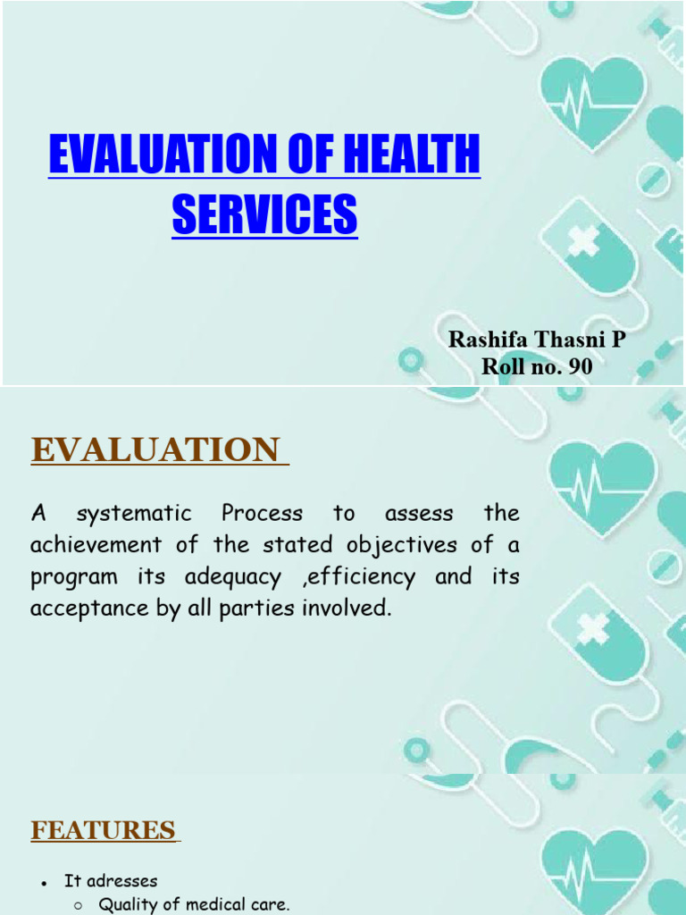 Health Services Evaluation Process | PDF | Evaluation | Health Care