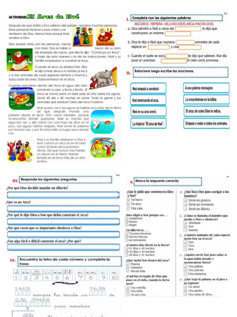 Ficha El Arca de Noe | PDF