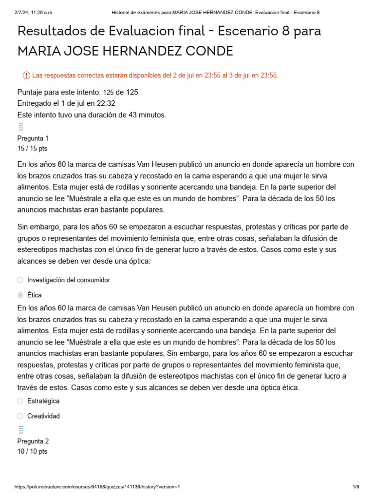 Historial de Evaluacion Final - Escenario 8 | PDF | Crecimiento personal y profesional ...