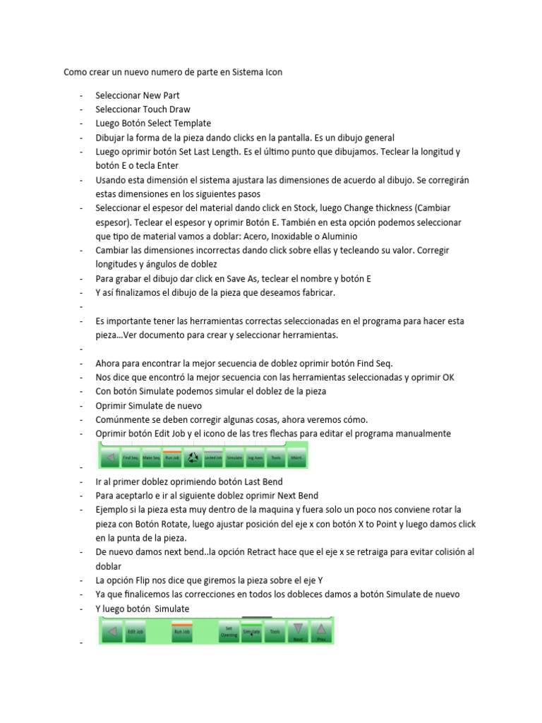 Como crear un nuevo numero de parte en Sistema Icon | PDF