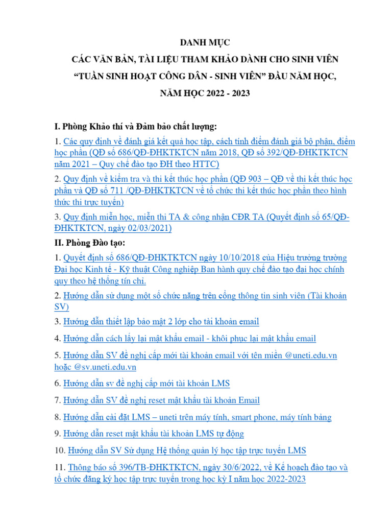 Danh Muc Tai Lieu Tham Khao Danh Cho Sinh Vien Trong Tuan Sinh Hoat Cong Dan Sinh Vien Dau Nam ...