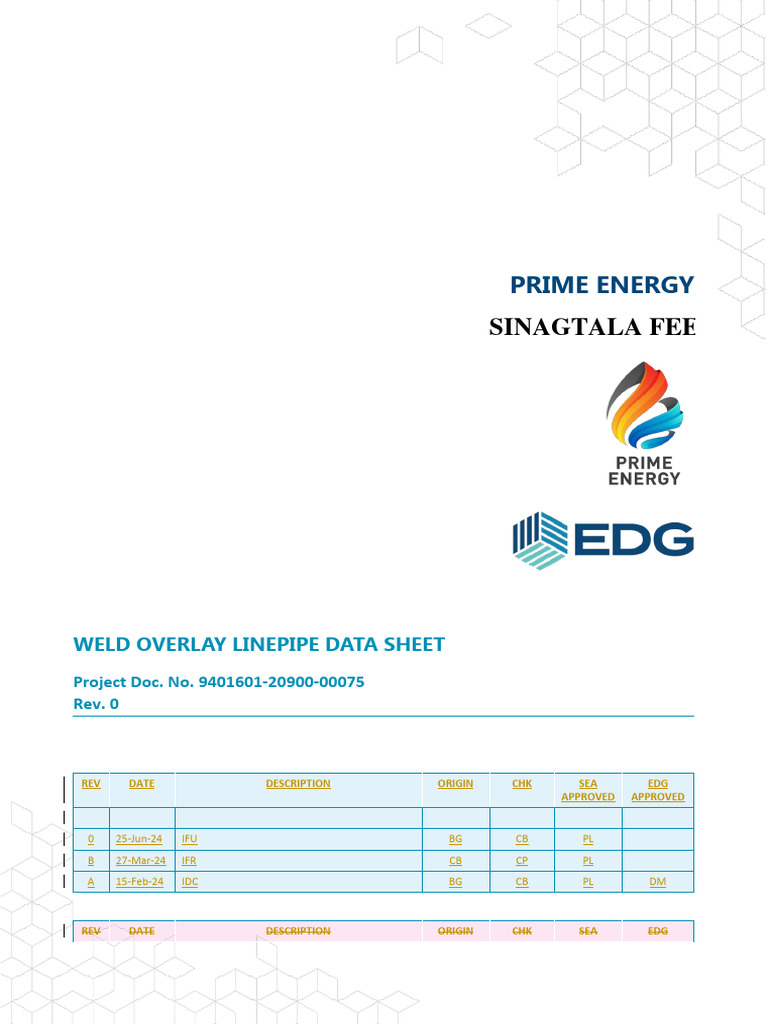 EDG-2301-DTA-007 Rev 0 (DRAFT) Weld Overlay Linepipe Data Sheet-2 | PDF | Strength Of Materials ...