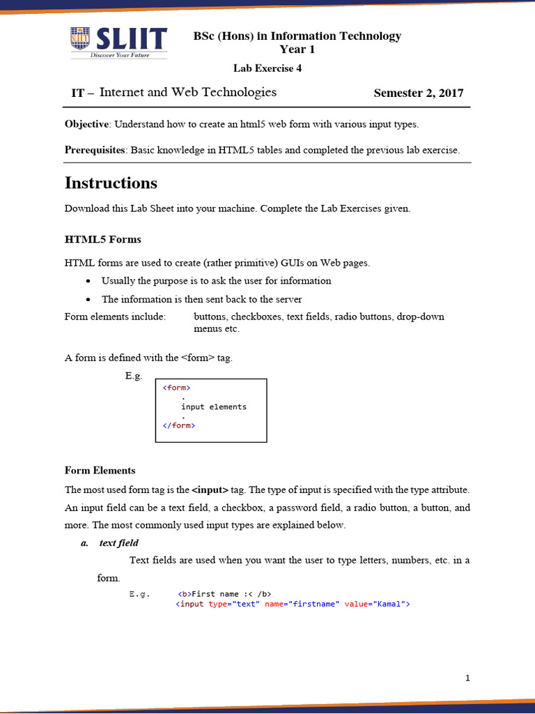 IWT_LabSheet_4_Forms | PDF | World Wide Web | Internet & Web