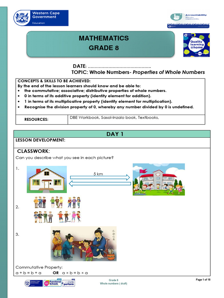 Grade 8 Math: Whole Numbers | PDF | Ratio | Mathematics
