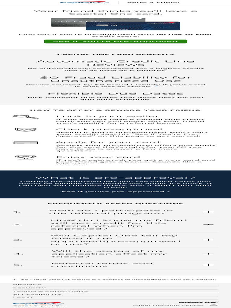Refer A Friend Credit Card Referral Program Capital One | PDF | Credit ...