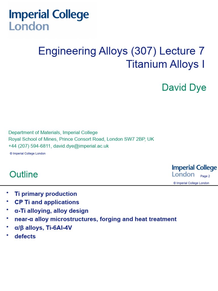 Titanium Alloys Overview and Applications | PDF | Titanium | Creep ...