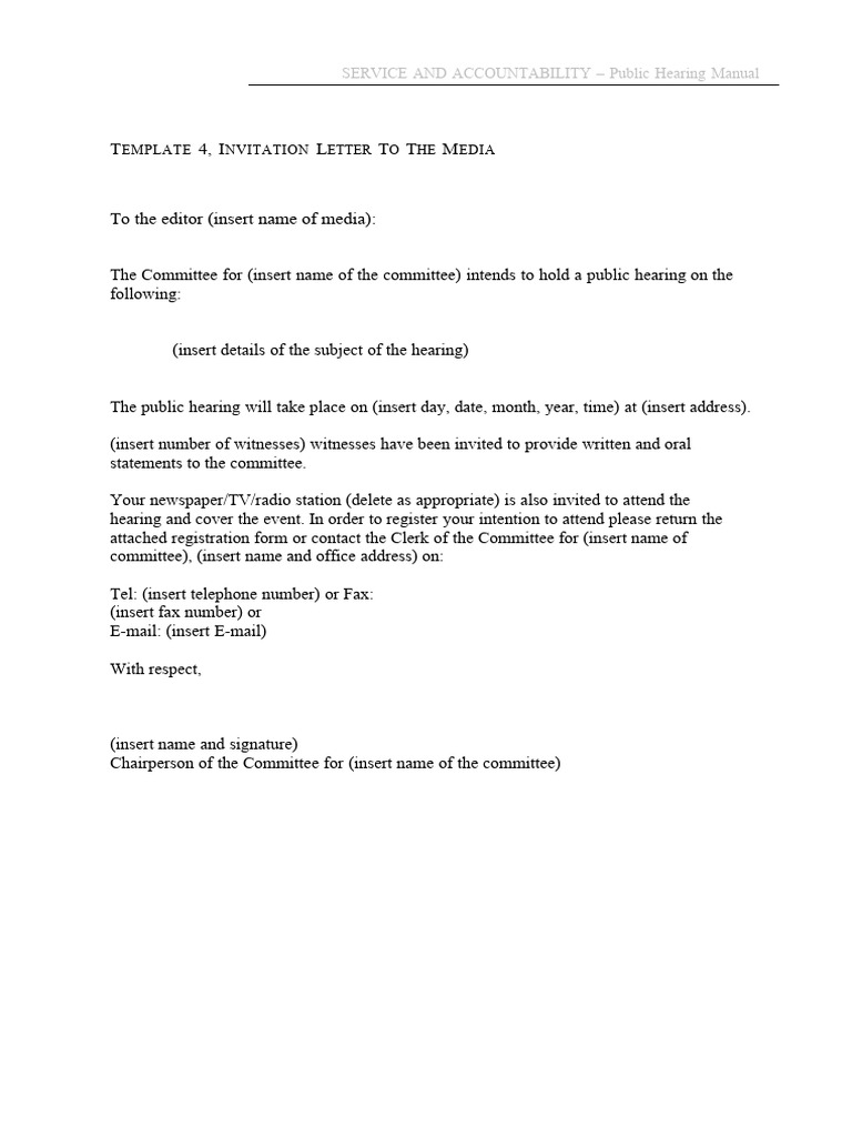 Template 4 Invitation Letter To The Media | PDF