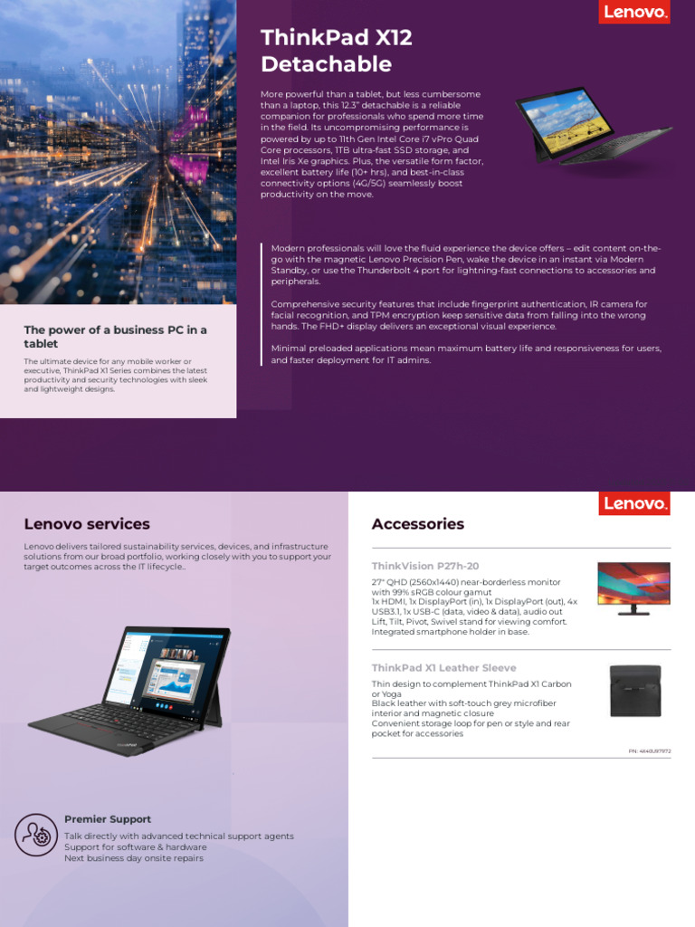 Thinkpad X12 Detachable | PDF | Personal Computing | Computer Hardware