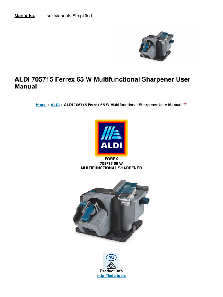 Ferrex 65 W Multifunctional Sharpener Manual | PDF | Knife | Blade