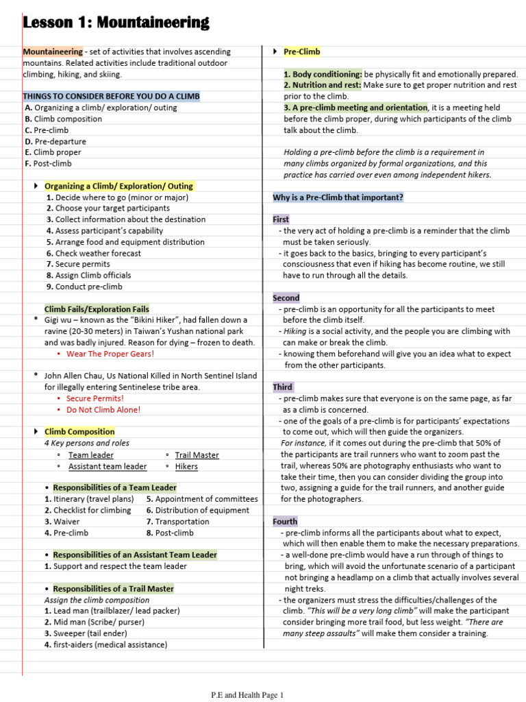 P.E and Health 4 Reviewer (G12) | PDF | Compass | Cipher