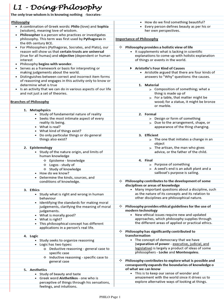 Grade 12 Philosophy Overview | PDF | Argument | Knowledge