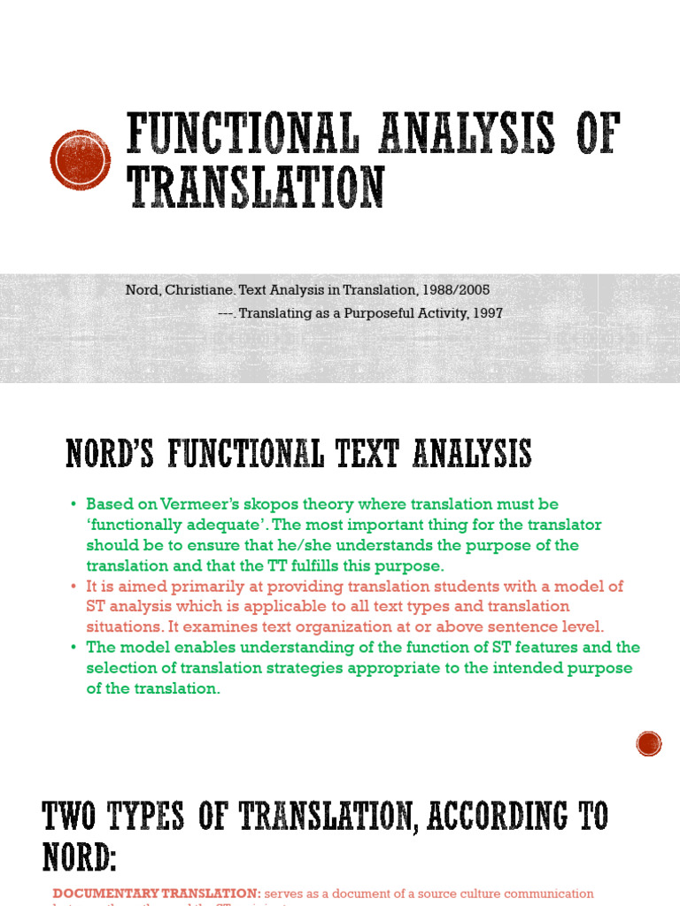 Functional Analysis of Translation | PDF | Translations | Human ...