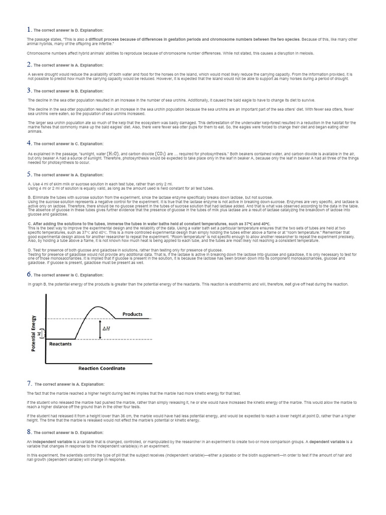 Ged Flash Card Sci Extra Ans | PDF | Experiment | Glucose
