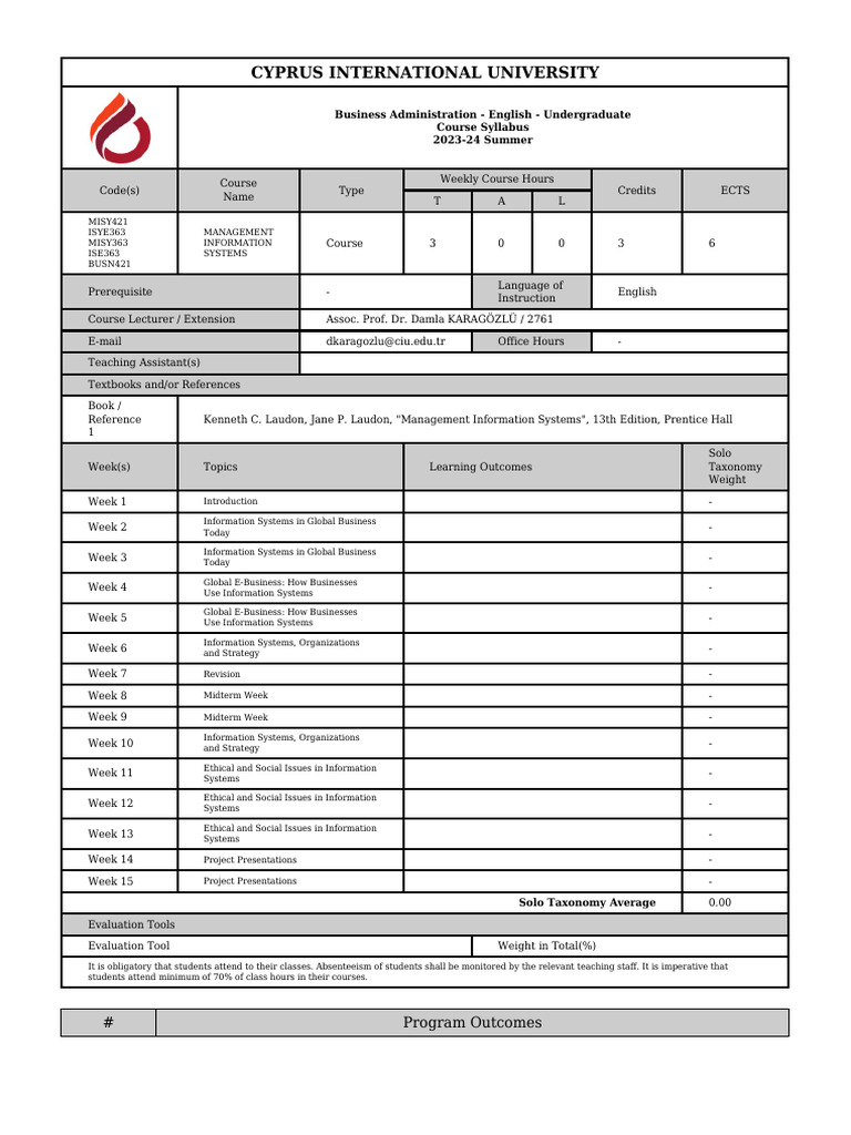 MISY421 GR01 (127844) Syllabus | PDF | Communication | Cognitive Science