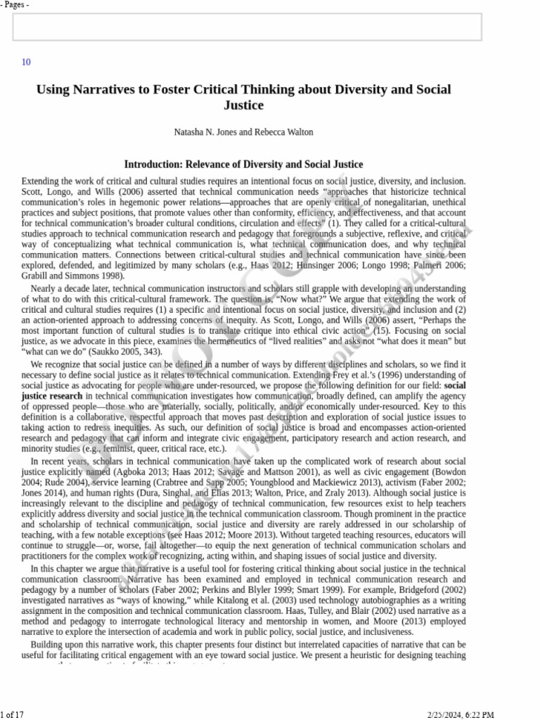 Enhancing Social Justice Through Narrative | PDF | Narrative ...