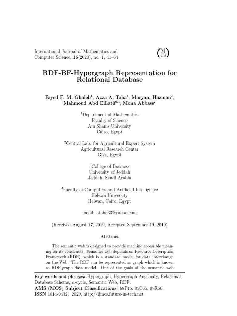 R Taha | PDF | Resource Description Framework | Relational Model