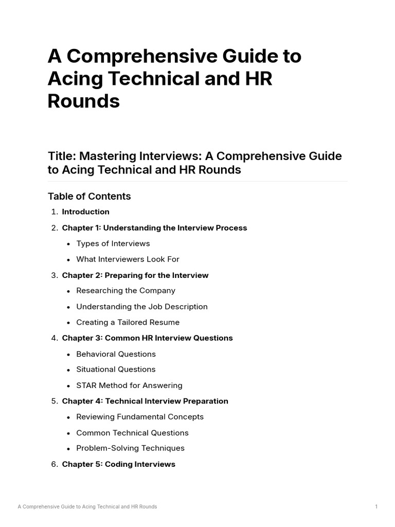 Interview and technical round short guide | Download Free PDF ...