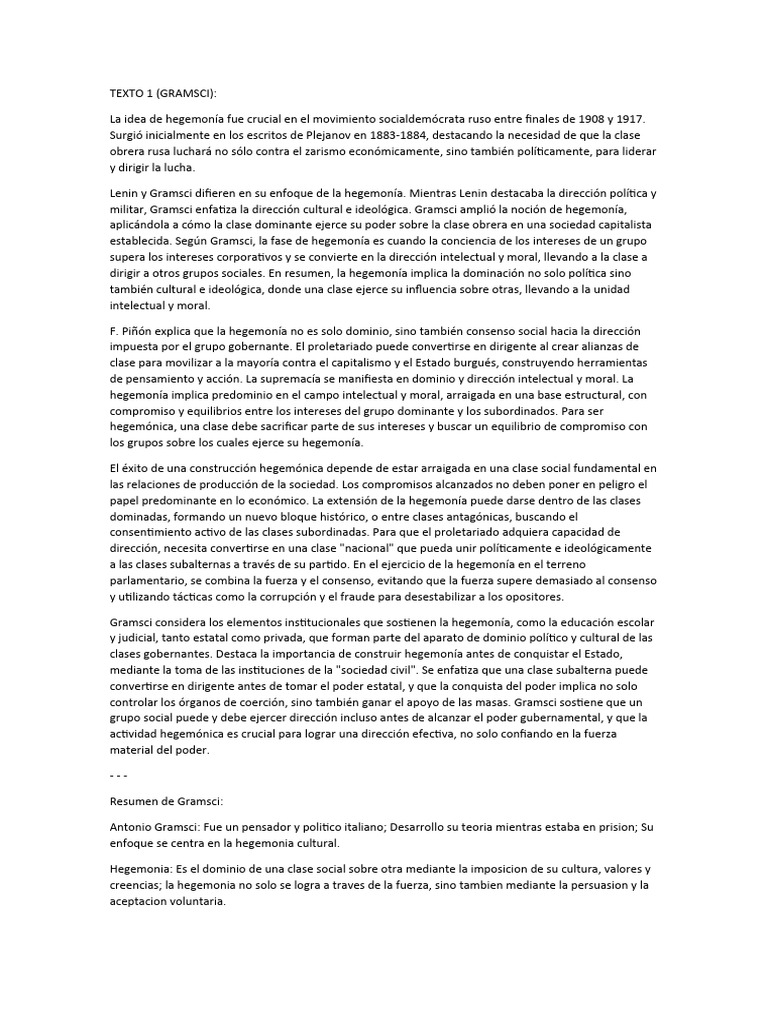 Hegemonía y Contrahegemonía en Gramsci | PDF | Antonio Gramsci | Hegemonía