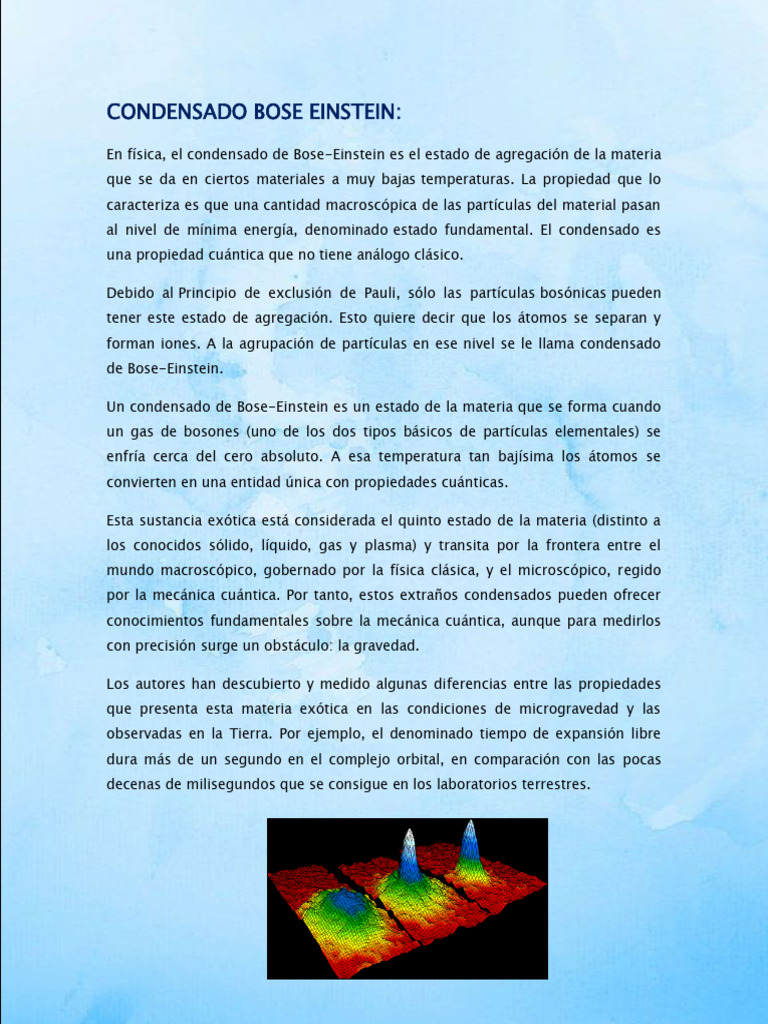 Condensado Bose Einstein | PDF | Condensación | Líquidos
