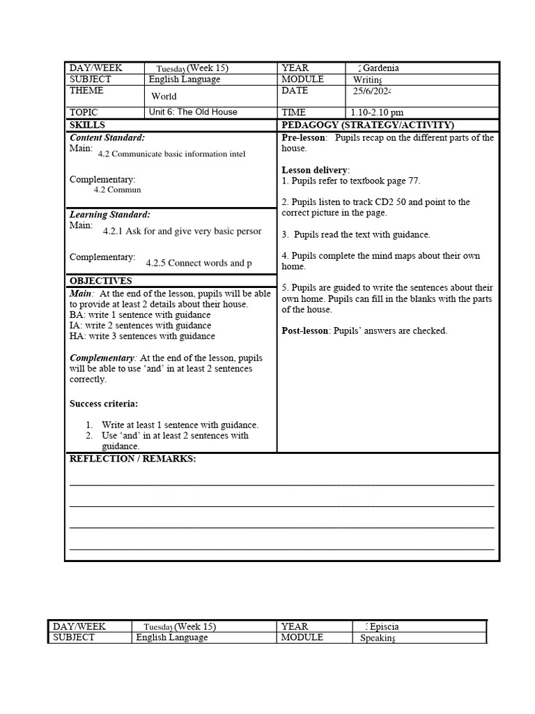 English RPH | PDF | Subject (Grammar) | Information