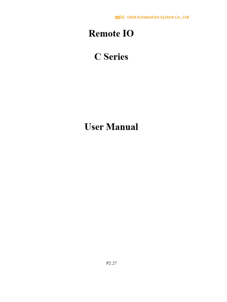 Remote IO System C Series User Manual V1.27 - 20240606 | PDF | Network Interface Controller ...
