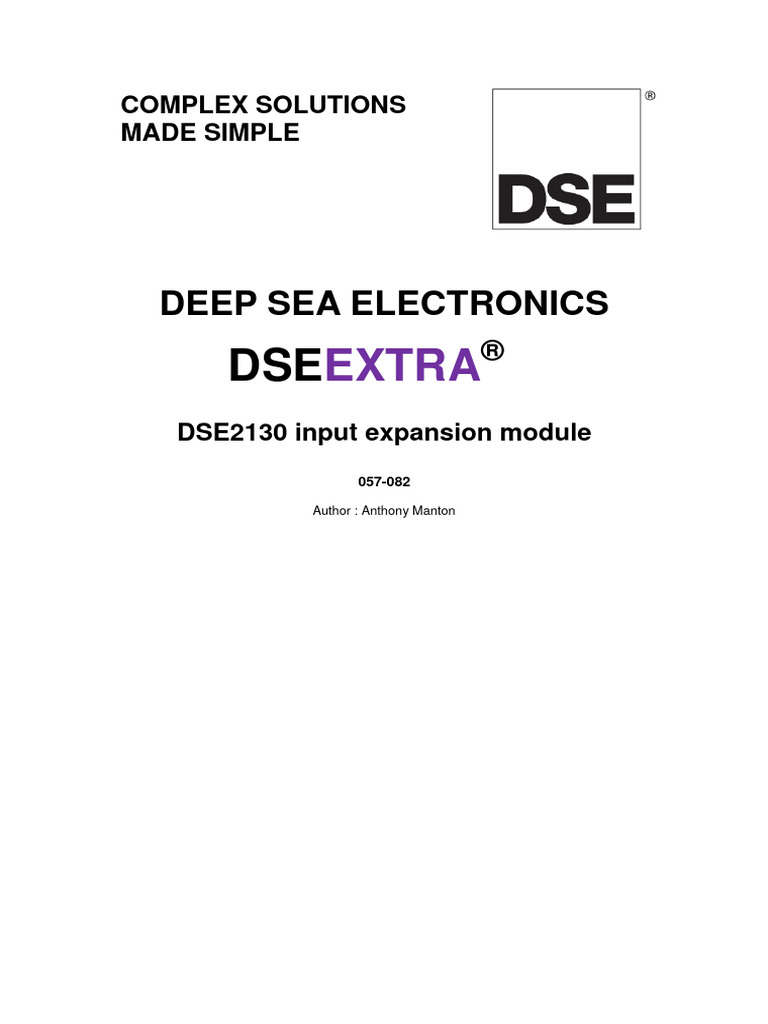 DSE2130 Operators Manual | PDF | Electrical Components | Manufactured Goods