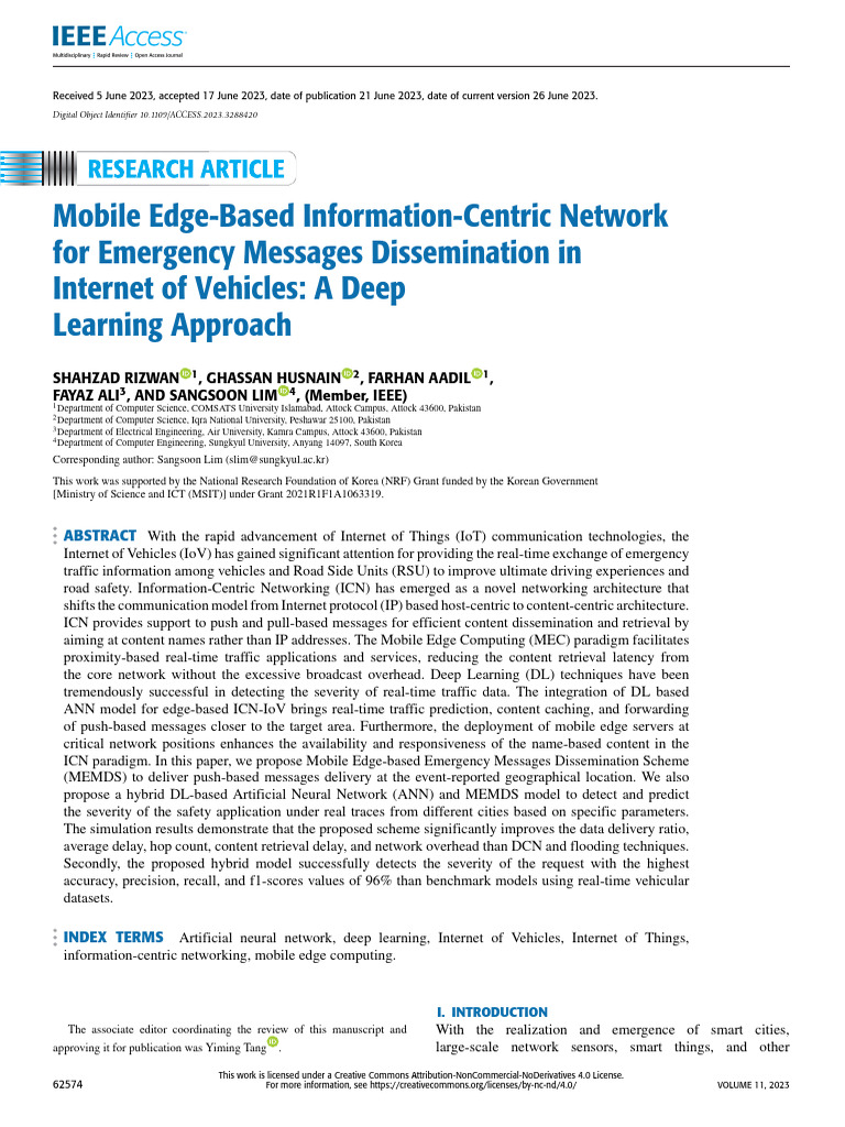 Mobile Edge Based Information Centric Network For Emergency Messages