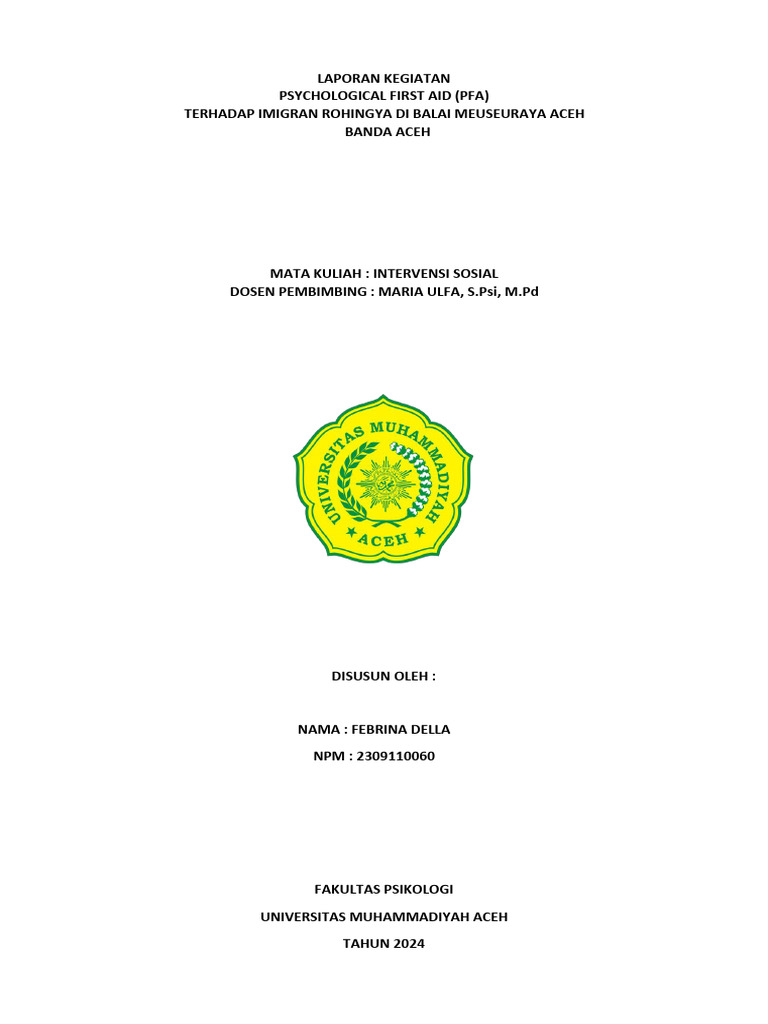 Laporan Kegiatan Pfa | PDF | Sains & Matematika