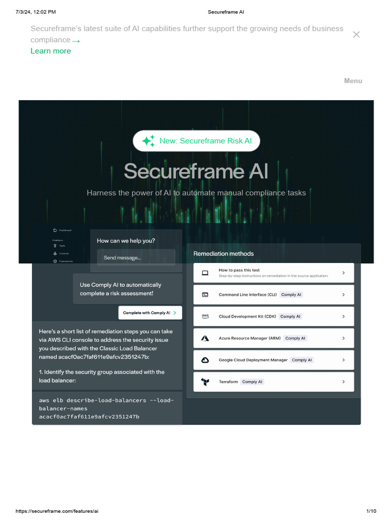 Secureframe AI | PDF | Artificial Intelligence | Intelligence (AI) & Semantics