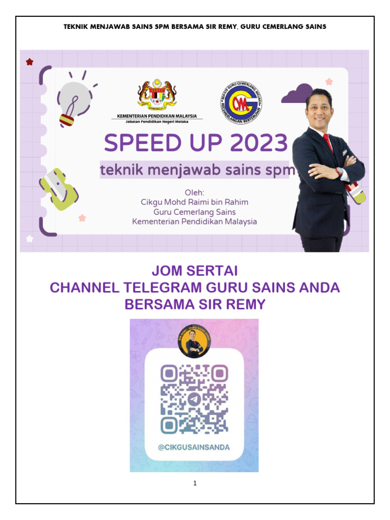 Hand Out Momentum Akhir Sains SPM Bersama Sir Remy | PDF