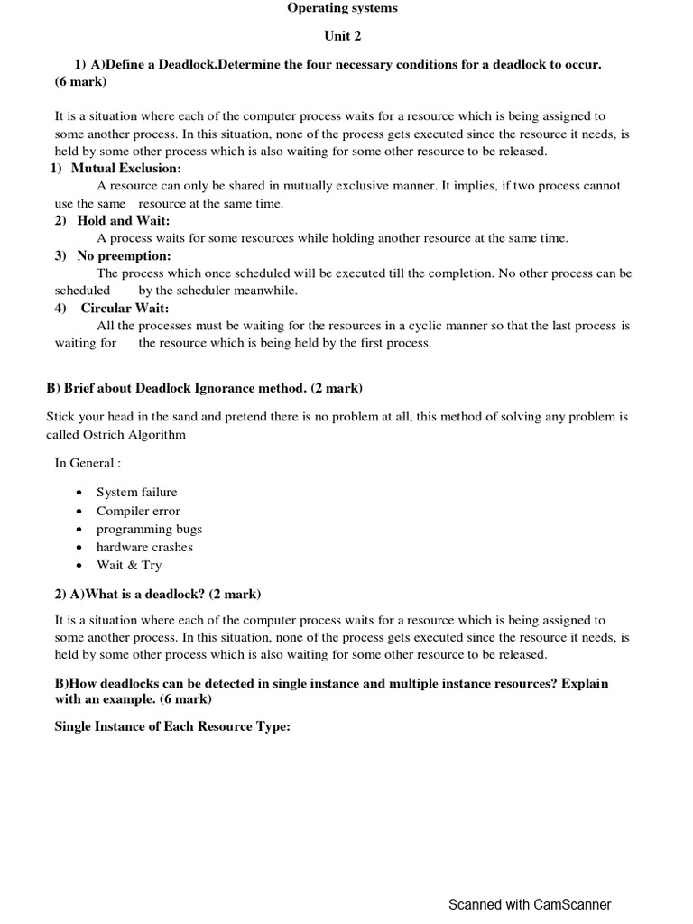 Unit 2 Answers | PDF | Concurrency (Computer Science) | Computer Science Unit 2 Answers | PDF | Concurrency (Computer Science) | Computer Science