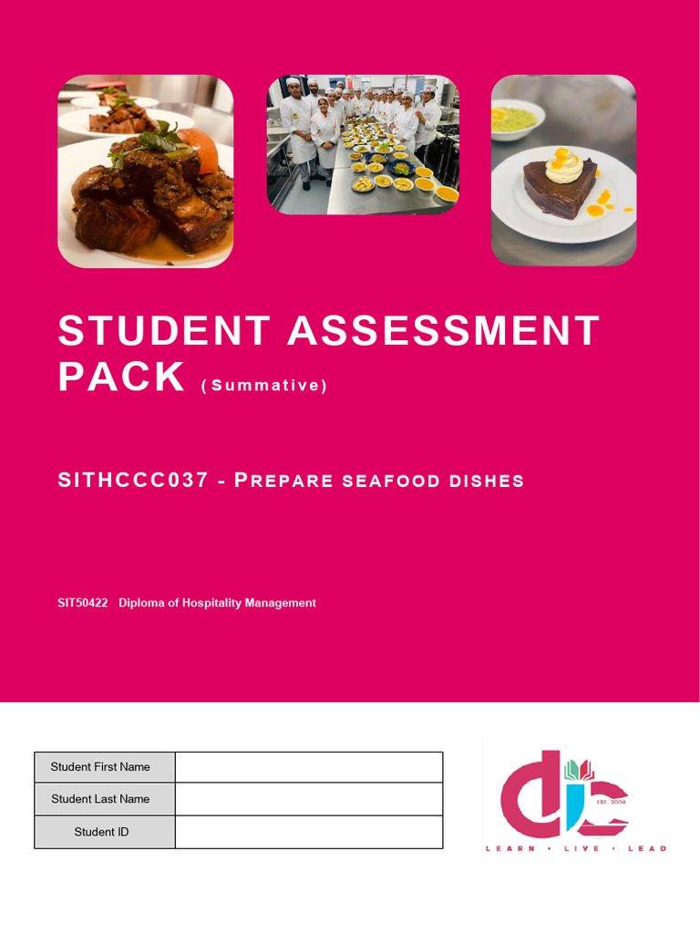 Seafood Dish Preparation Assessment | PDF | Shellfish | Plagiarism